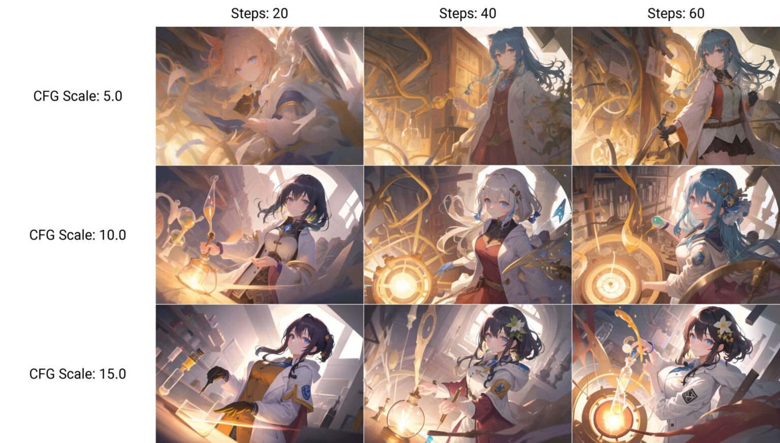 「X/Y/Z plot」の使い方！呪文や設定値を比較して研究に役立てよう【Stable Diffusion web UI】 | くろくまそふと