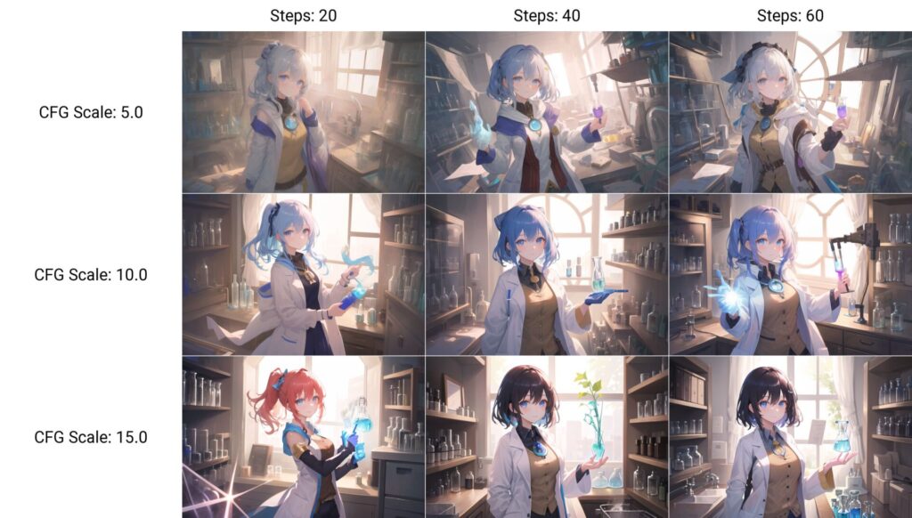 「X/Y/Z plot」の使い方！呪文や設定値を比較して研究に役立てよう【Stable Diffusion web UI】 | くろくまそふと