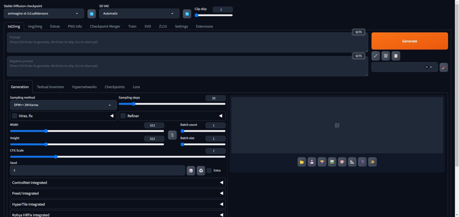 「Stable Diffusion WebUI Forge」のインストール方法・使い方まとめ！SDXLを高速・省VRAMで動かそう | くろくまそふと