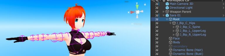 【Unity】3Dモデルのボーン構造を簡単に表示する方法 | くろくまそふと